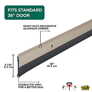 M-D Building Products 48996 M-D Deluxe Heavy Duty Door Sweep, 2-3/4 in W X 36 in L X 1/4 in H, quot