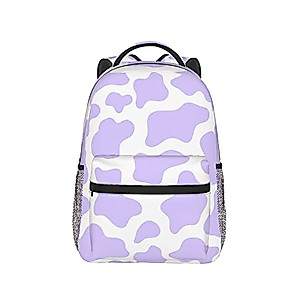 ROSIHODE Cute Cow Print Backpack Adjustable Shoulder Strap Bookbag, Casual Daypack Lightweight Backpack for Adults