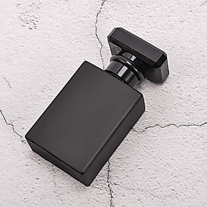 Luxsego Perfume Bottle Atomizers with Funnels, 30 ML Refillable Perfume Spray, Empty Spray Bottle Glass Cologne Atomizers for Travel, Handbag or Date, Storage Bag Included (Transparent+Black)