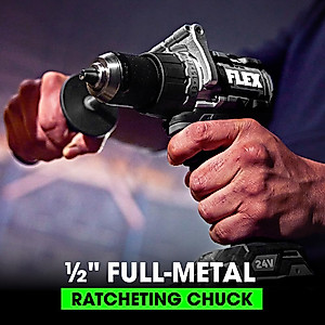FLEX 24V Brushless Cordless 1/2-Inch 1,400 In-Lbs Torque 2-Speed Drill Driver Turbo Mode Tool Only, Battery and Charger Not Included - FX1171T-Z