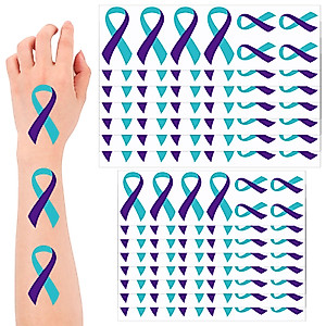 25 Sheets 200 Pcs Suicide Prevention Awareness Temporary Tattoos Stickers Assault Suicide Awareness Tattoos Stickers for Women Men Teen Mental Health Care Charity Activities Supplies