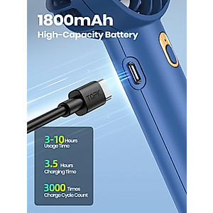 Warmco 2-Pack Handheld Mini Fan Portable USB Rechargeable Small Hand Held Fan with Base Personal Desk Fan Super Compact Cooling Fan for Makeup, Home, Office, Travel, and Outdoor Activities