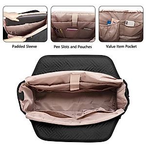 Fasrom Teacher Bag for Work Women, Large Utility Tote Bag with Laptop Compartment for Teacher Essentials (Empty Bag Only), Black