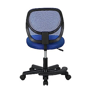 Amazon Basics Kids Adjustable Mesh Low-Back Swivel Study Desk Chair with Footrest, Blue