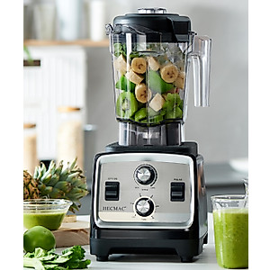 HECMAC 3-Peak HP Powerful Blender with 68 oz. BPA Free Self-Cleaning Container, Handy Tamper – Professional-Grade for Home & Commercial Kitchen, Food and Drink Blending (Max. 2200W/1400W, 110V)