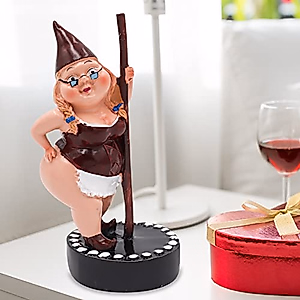 Pole Dancing Gnome Statue, Resin Garden Gnome Statues, Funny Outdoor Gnome Figure, Creative Garden Spring Decoration, Pole Dance Garden Gnome, Spring Garden Statue(6.7"/17 cm)