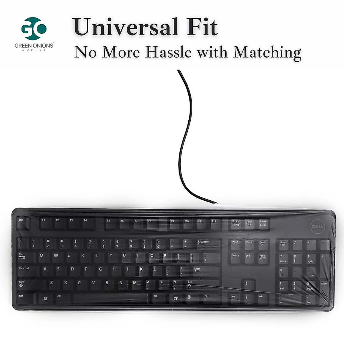 Green Onions Supply[3 Pack] Universal Fully Covered Flat Style 0.025mm Wipeable Superb Tactile Feeling Waterproof Anti-Dust Keyboard Cap Cover for Desktop Keyboard with Numeric Hospital/Dentist Use
