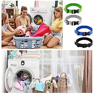 48PCS Laundry Strap with Buckle Laundry Loops Buckle Wash Care Utility Strap Replacement Household Cleaning Loop Accessories Tools