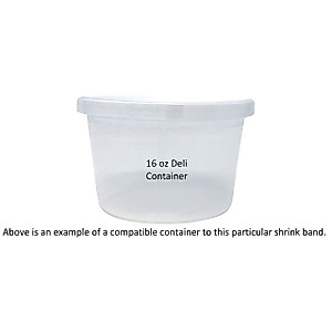 190 x 28 mm Clear Perforated Shrink Band for Tubs, Deli Containers, Large Canisters and More. [Compatible Diameter Range: 4 1/4” – 4 11/16"] - Bundle of 100