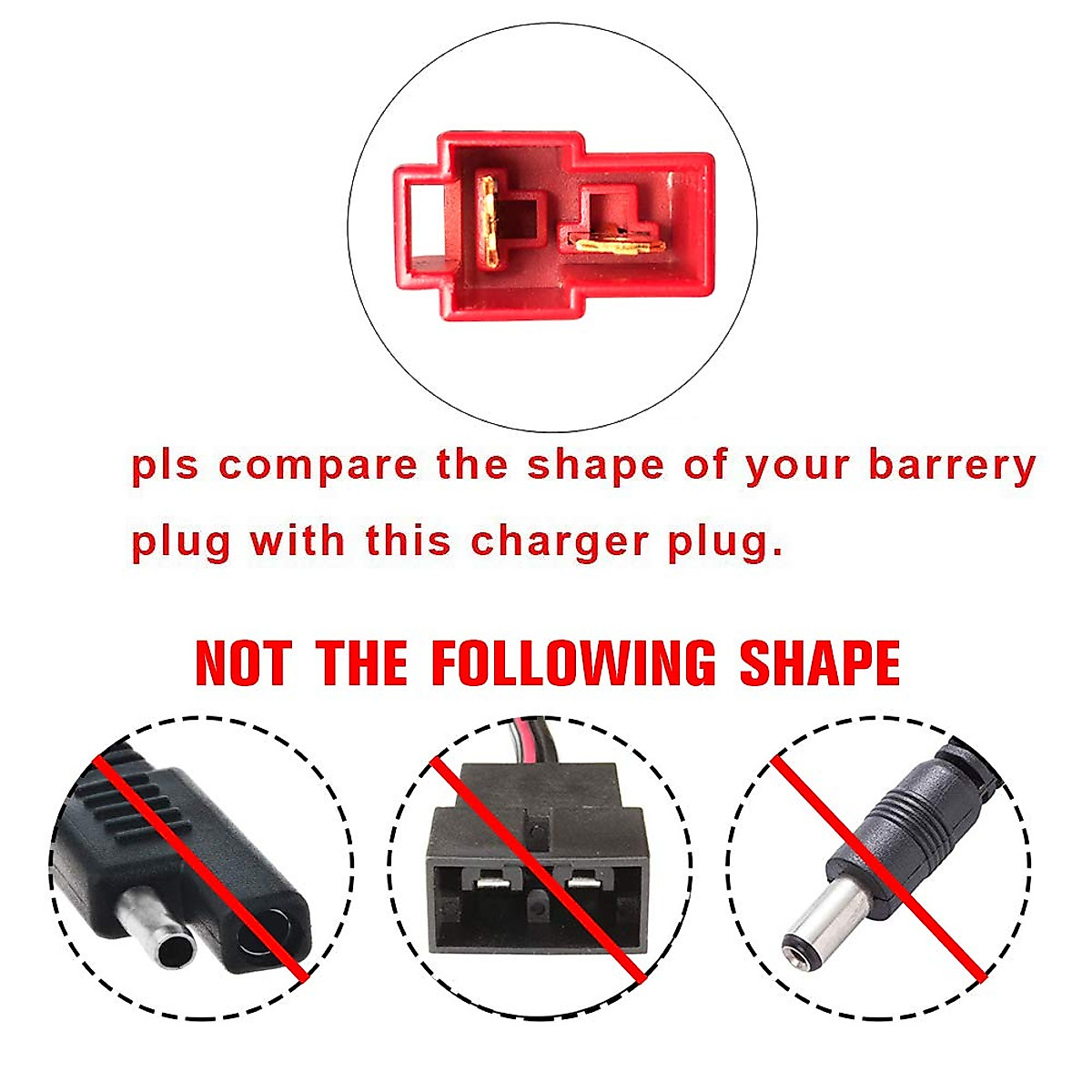 6V Charger with Square-Type Plug for 6Volt Battery, 7V800ma for 6V Child Ride On Car Rollplay Kid Trax Disney Frozen White Toddler Wildfire Quad
