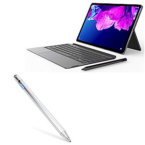 BoxWave Stylus Pen Compatible with Lenovo Tab P11 Pro - AccuPoint Active Stylus, Electronic Stylus with Ultra Fine Tip - Metallic Silver
