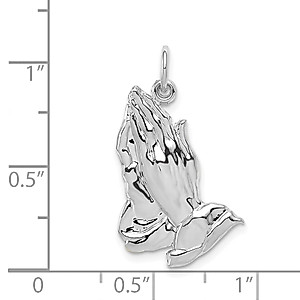 Auriga Fine Jewelry 14k White Gold Praying Hands Pendant Gift for Women