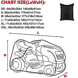 Skyour Lawn Mower Cover Waterproof Garden Ride-On Tractor Cover Outdoor Storage Dust Snow Rip-resistant Riding Lawn Mower Protector Covers (M: 69x43x43in)