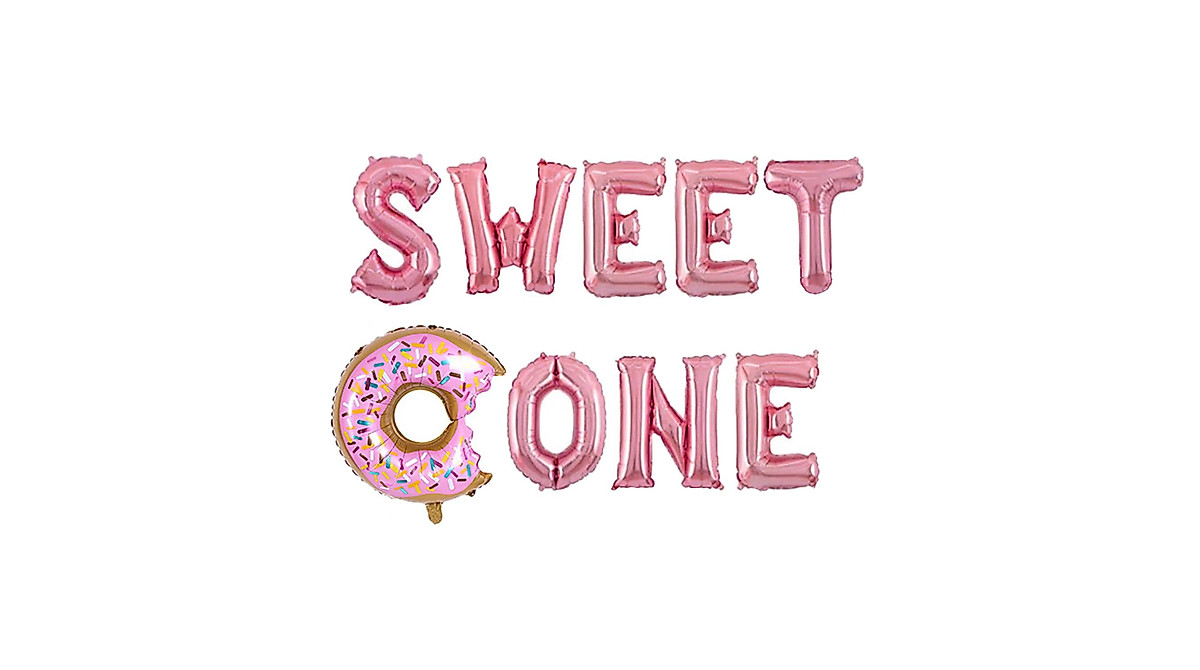 Sweet One Donut Balloons for 1st Birthday Celebration