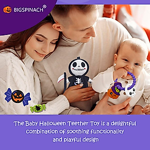 Pumpkin Teether Toy Baby Halloween Teething Ring Nightmare Before Christmas Grim Reaper Plush Stuffed Teething Toy Gothic