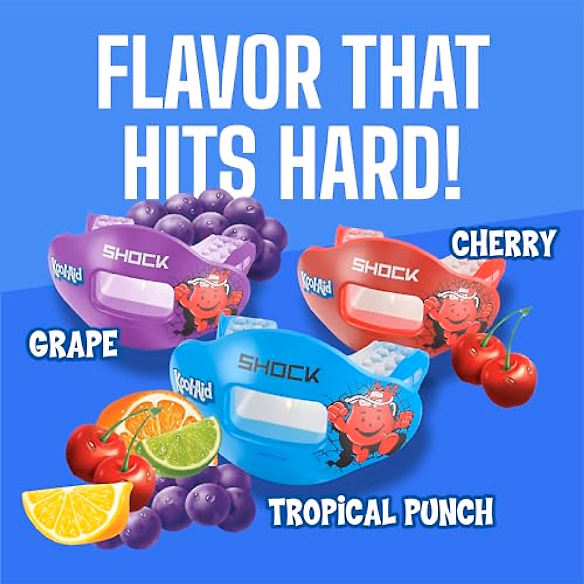 Shock Doctor Kool Aid Lip Guard Mouth Guard - Max Air Flow, Full Mouth Protection Compatible with Braces, Lip Guard, Instant Fit Mouthguard for Football, Hockey, Lacrosse