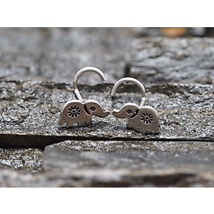 18, 20 Gauge Nose Stud,Elephant, Calf Nose Ring Stud, nose screw, Jewelry Nose Stud, Body Piercing Jewelry, Nose Piercing, Body Jewelry (18g Left Screw)
