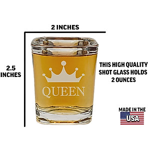 Rogue River Tactical Square Funny Queen Shot Glass Gift For Her Wife Mom Mother Joke Gag Gift