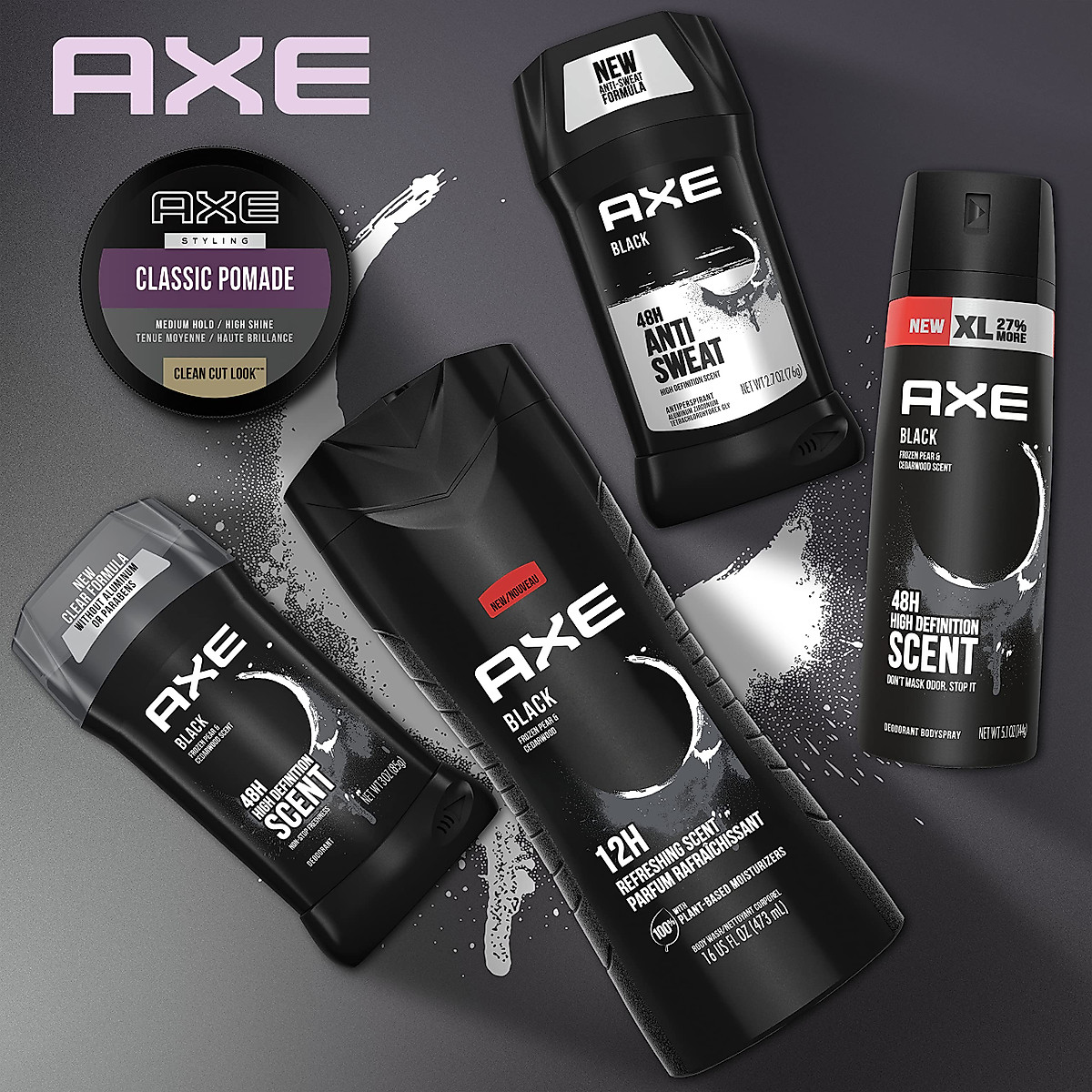 Axe Pomade: Medium Hold and Natural Finish for Easy Styling, 2.64oz (2 Count)