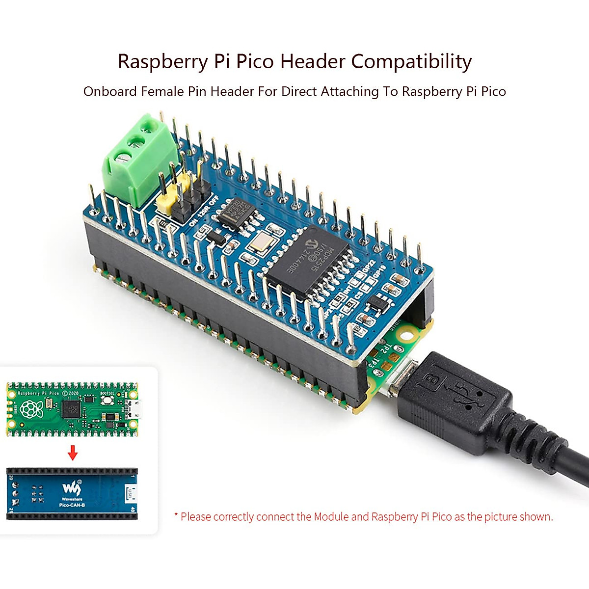 CAN Bus Module for Raspberry Pi Pico/Pico W, Enabling Long Range Communication Through SPI