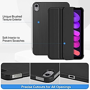 ProCase Smart Case for iPad Mini 6 8.3 Inch 2021 iPad Mini 6th Generation Case, Hard Back Cover Cases for 2021 iPad Mini 8.3" 6th Gen A2567 A2568 A2569 -Black