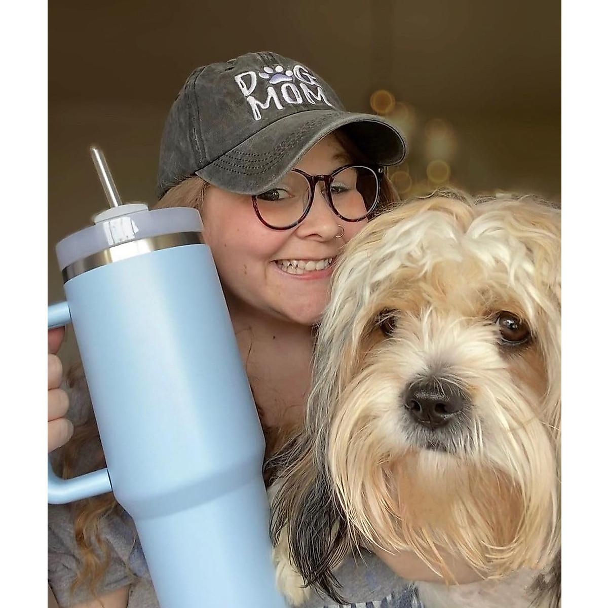 40 OZ Insulated tumbler with straw, Double Vacuum Stainless Steel Water Bottle for Home, Office or Car - Iced Coffee Cup Reusable,Thermos Travel Coffee Mug,Keep Hot/Cold for Hours (Sky Blue)