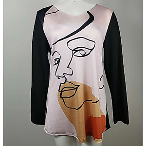 Mayntop Womens Tops Shirt Ethnic Boho Pine Tree Forest Mountain Landscape Graphic Pattern Print Long Sleeve Loose Blouse(B White,S)