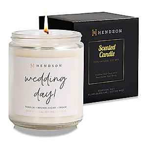 Wedding Shower Gifts - Candles Gift for Bride, Bridal Shower, Bachelorette Party Gifts from Bridesmaids - Wedding Day Candle - Christmas Present for Engaged Couple - Hendson Scented Candles