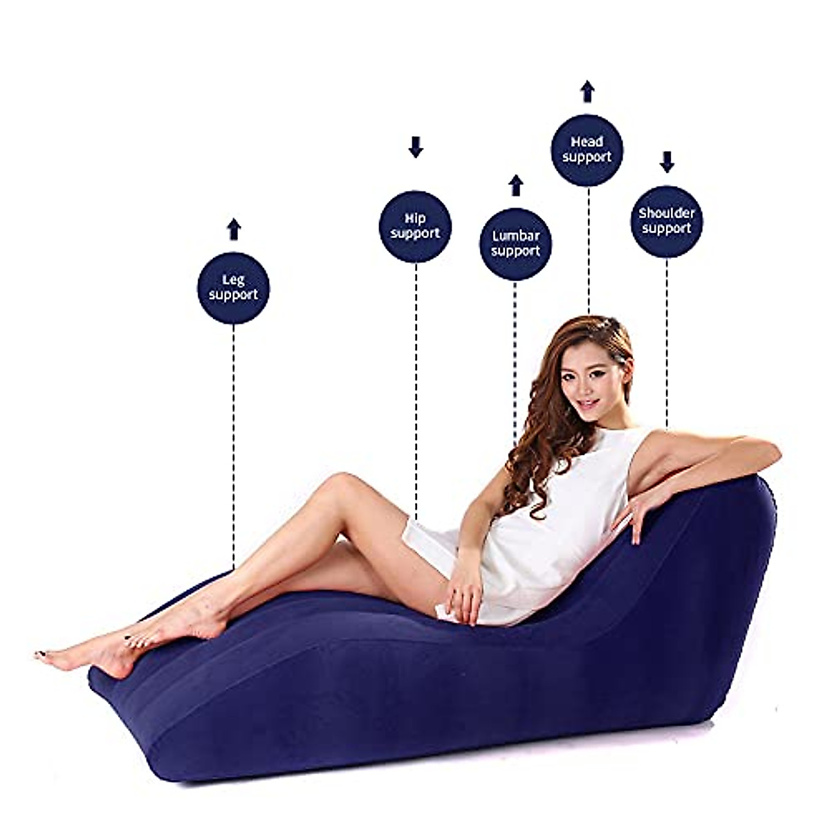 PLKO Inflatable Sofa with Household air Pump，Portable Inflatable Sofa Lounge Chair，Yoga Chaise Lounge,for Outdoor Movies,Indoor Living Room Bedroom