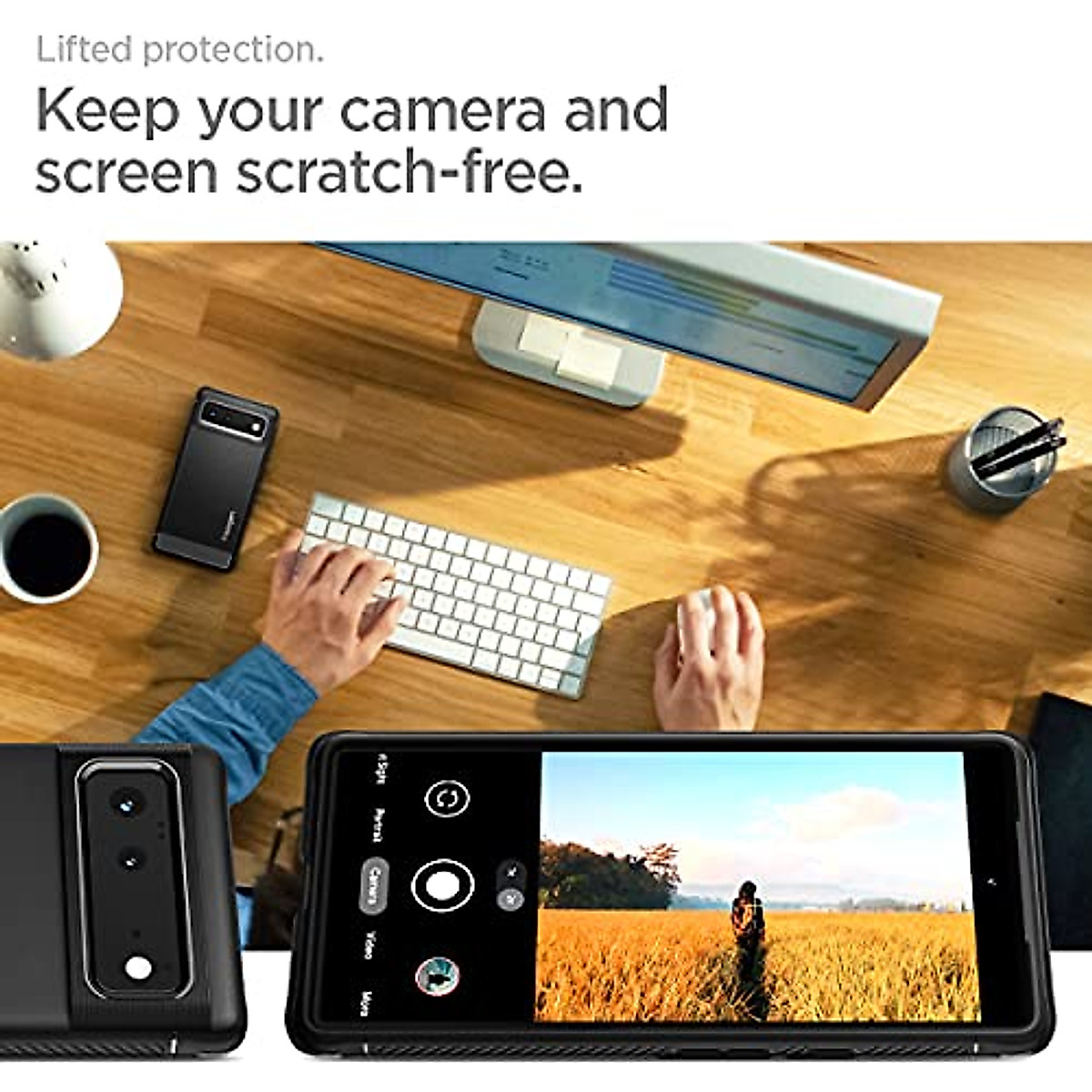 Spigen Rugged Armor Designed for Google Pixel 6 Case (2021) - Matte Black