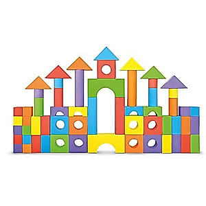 Foam Building Blocks, Building Toy for Girls and Boys, Ideal Blocks Construction Toys for Toddlers, 52 Pieces Different Shapes and Sizes, Waterproof, Bright Colors