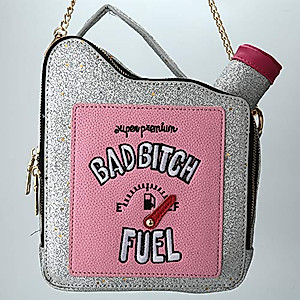 QiMing Gasoline Shoulder Handbag,Sequins PU CrossBody PursesTote Bag for Women(Silver)