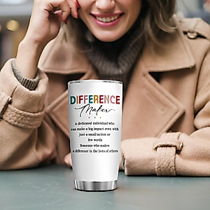 20 Oz Tumbler Difference Maker Gift, Making A Difference Gifts, Thank You Tumbler - Christmas, Birthday Gifts For Women, appreciation gifts for Boss, Leader, Employee, Coworkers, Teachers