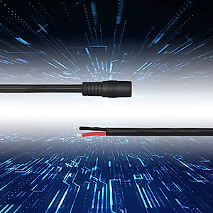 DC Power Pigtails Cable,3FT DC 5.5MM x 2.1MM Female Plug to Bare Wire Open End Power Wire Supply Repair Cable,16 AWG Barrel Connector Pigtail for CCTV Security Camera,DVR，LED Strip Light Etc-2 Pcs(F)