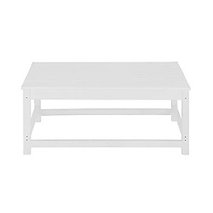 WO Adirondack Outdoor Coffee Table 35" inch Long Retro Rectangle Entertainment Table for Indoor, Outdoor, Living Room, Patio, Lawn, Garden, Balcony, Backyard, Porch, Pool, Deck (Bright White)