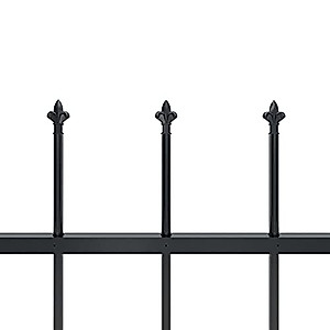 Garden Fence with Spear Top,Garden Fence Border,Portable Fence,Privacy Fence,Fencing for Yard,Private Fence,Garden Fence for Dogs,for Patio,Backyard,Outdoor Pool,Porch,Steel 334.6"x47.2" Black