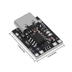 XIITIA 20pcs Mini USB Type C 3.7V Lithium Battery Charger Board 4.2V Charging Module with Protection Circuit and LED Charge Indicators(Type-C Port)