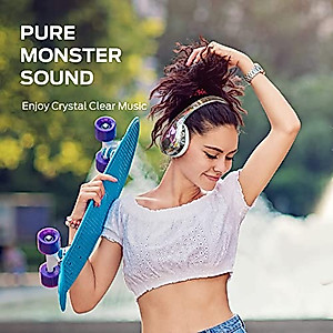 Monster Aria ANC Wireless Headphones On-Ear, Active Noise Cancelling Bluetooth Headphones, Ambient Sound, Built-in Mic, Clear Talk & Stereo Sound, 30H Playtime, Birthday Gift for Women Girl
