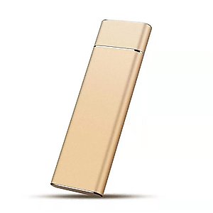 SOSOFLY New SSD Mobile Solid-State U Disk 64GB 128GB Portable Mini Mobile Solid-State Hard Disk high-Speed Read and Write U Disk (64G, Gold)