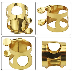 Alto Sax Mouthpiece Ligature Double Screws Saxophone Gold Ligature Fastener