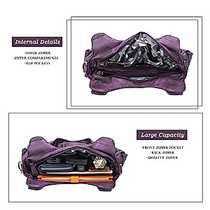 Angel Barcelo Womens Purses and Handbags PU Leather Shoulder Bag Fashion Hobo Bags for Girls (Stylish Purple)