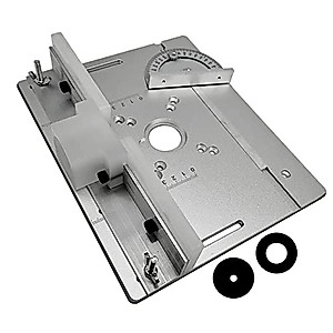 Aluminum Router Table Insert Plate W/Miter Gauge for Woodworking Benches Table Saw Multifunctional Trimmer Engraving Machine (Type-A)