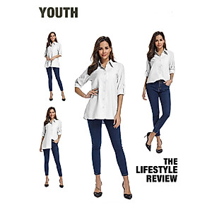 Women's UPF 50 Long Sleeve Sun Protection Shirts Quick Dry Outdoor Fishing Hiking Travel Shirt (5019 White, Small)