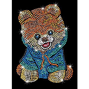 Sequin Art Blue Pomeranian Teddy Bear Dog, Sparkling Arts and Crafts Kit; Creative Crafts for Adults and Kids