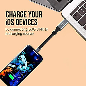 PNY P-FDI128LA02GC-RB 128GB Duo Link iOS USB 3.0 OTG Flash Drive for iPhone & iPad and Computers - External Mobile Storage for Photos, Videos, and More, Metal Gray