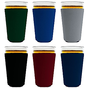 Blank Neoprene Pint Glass Coolie (Variety Color 6 Pack)