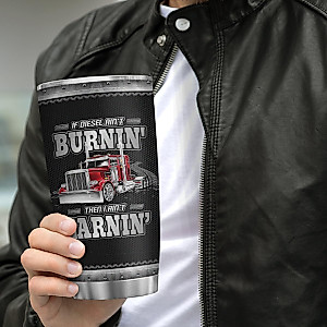 wowcugi Truck Driver Gifts Trucker Tumbler 20oz Stainless Steel Insulated Tumblers Coffee Travel Mug with Lid Truckers Gifts For Men Trucker Dad Gift For Birthday Fathers Day Christmas