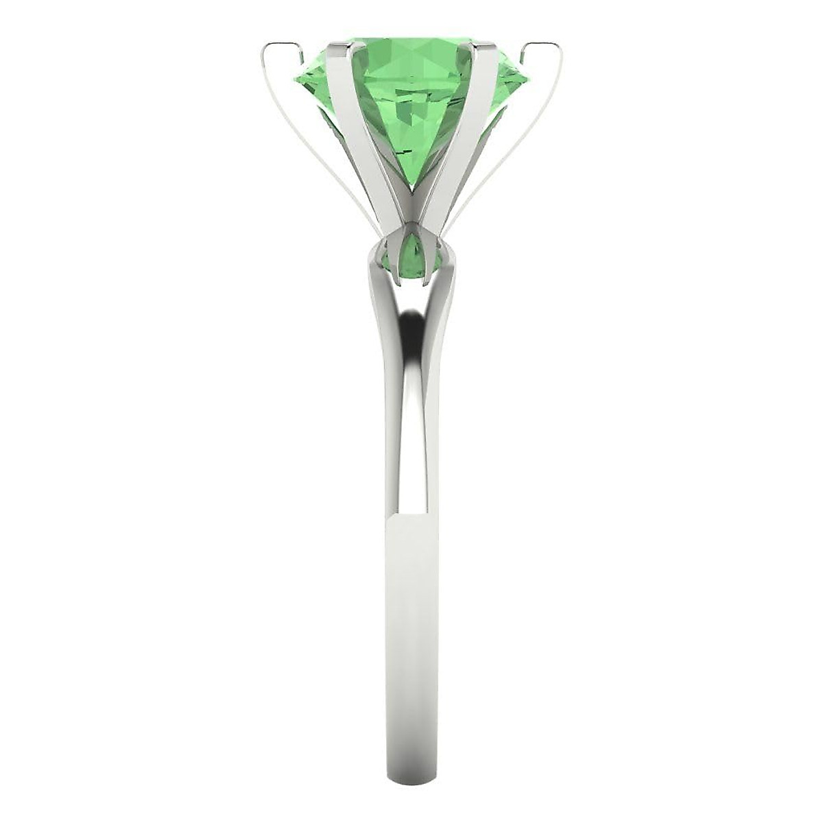 Clara Pucci 2.50ct Round Cut Solitaire Green Simulated Diamond Excellent Engagement Bridal Promise Anniversary Ring in 18K White Gold 10