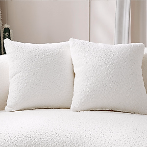 SSC SATITUNCASA 102“ Luxury Modern Boucle Curved Sofa Couch, Minimalist Style Comfy Sofa Couch for Living Room, Apartment, Home Office, 3 Seater Curved White Sofa(White 102)