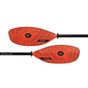 Vibe Evolve Fiberglass Kayak Paddle - Adjustable Length Canoe and Kayak Paddle - Durable Fiberglass & Reinforced Nylon Kayak Oar, Adjustable Paddle for Adults, 230-250cm, Tsunami Red